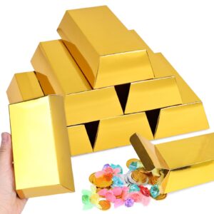 vgoodall 24pcs gold bar chocolate boxes, golden brick gift box treat box for chocolates coins casino theme decoration candy treats container 5.5" x 3.2" x 1.6"