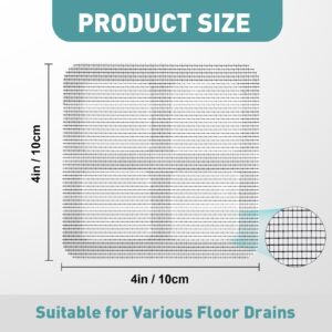 120 Pcs 4" X 4" Disposable Shower Drain Cover Hair Catcher Shower Drain Mesh Stickers, for Bathroom, Laundry, Bathtub, Kitchen Sink,Window Screen Repair etc.