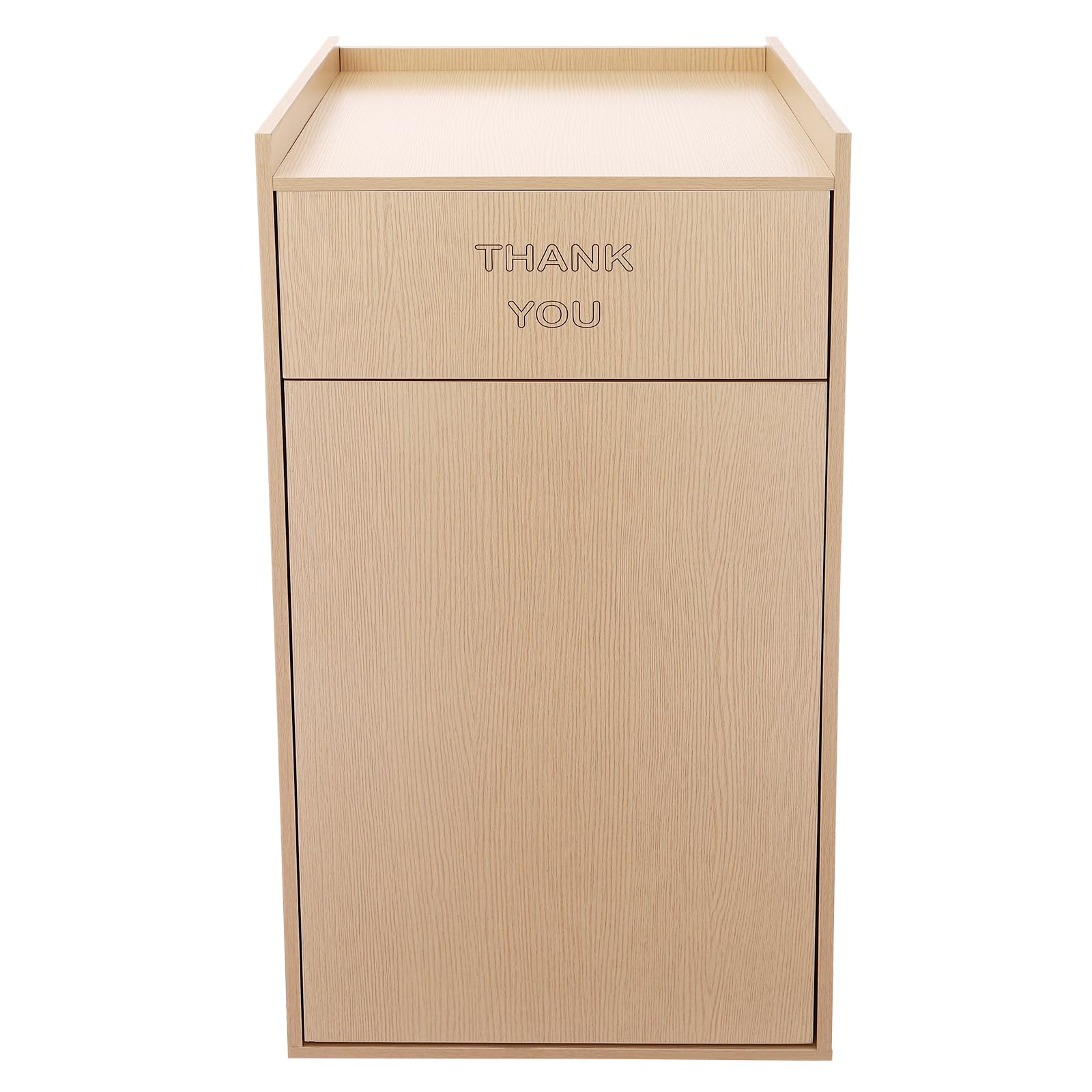 Undercat Trash Can 30L/27.24Qt Commercial Trash Can Thank You Trash Receptacle with Foldable Canvas Trash Bag Garbage Restaurant Trash Can Cabinet (Wood Color)