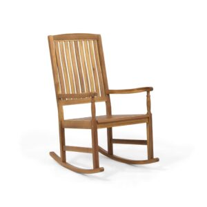 christopher knight home arcadia outdoor wood rocking accent, 23 "w x 32 "d x 43.5 "h, teak