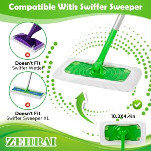 ZEHRAI 3 Pack Reusable Microfiber Mop Pads Compatible with Swiffer Sweeper Mop, Wet and Dry Flat mop Cover, Washable Swiffer Pads for Surface/Hardwood Floor Cleaning (Mop is Not Included)