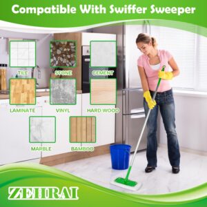 ZEHRAI 3 Pack Reusable Microfiber Mop Pads Compatible with Swiffer Sweeper Mop, Wet and Dry Flat mop Cover, Washable Swiffer Pads for Surface/Hardwood Floor Cleaning (Mop is Not Included)