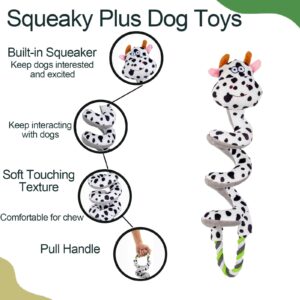 Zcooks Squeaky Dog Toys for Large Dogs, Interactive Tug of War Puppy Toys with Pull Rope, Stuffed Pet Dog Toys with Soft Fabric Suitable Rope Dog Toys for Small, Medium, and Big Dogs