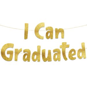 i can graduated gold glitter banner – graduation party decorations, favors and supplies