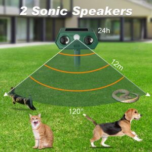 LittleMax Mole Repellent Solar Powered 2 Speaker, Sonic Gopher Repellent Outdoor Mole Deterrent for Yard Chipmunk Repellent Groundhog Repellent Vole Stake Mole Scram Solar Animal Repeller for Lawn