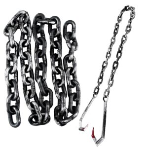 2 pack halloween plastic chain props halloween fake chain with hook halloween chains prop for halloween costume party prisoner haunted home decoration