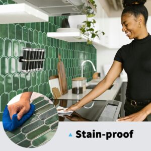 Art3d 10-Sheet Peel and Stick Kitchen Backsplash Tile, Vinyl Stick On Wall Tile Sticker for Bathroom Laundry Room Back Splashes, 12"x12" Green