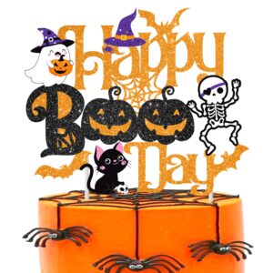 halloween happy boo day cake topper black orange ghost little boo birthday party decoration halloween theme baby shower party cake topper for bat pumpkin witch theme birthday party supplies