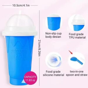 WALLBIG Slushie Maker Cup,2PCS Slushy Maker Magic Squeeze Cup Cooling Maker Cup Freeze Mug Milkshake Smoothie Mug,Portable Squeeze Ice Cup for Family