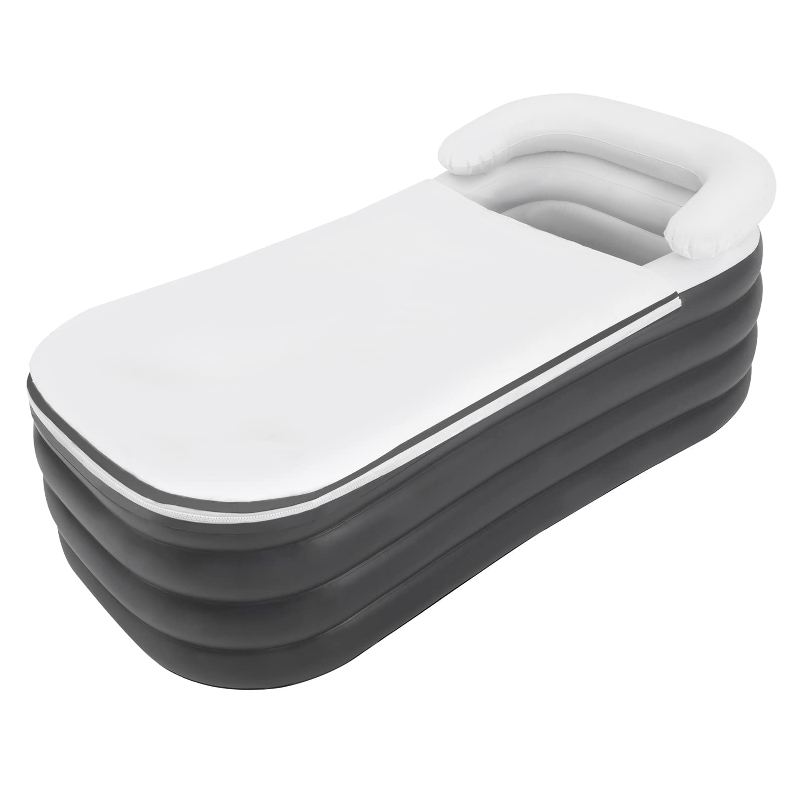 Portable Bathtub, 48 * 20.47 * 17.7 In 50.2gal Capacity Inflatable Bathtub Adults, Foldable Free-Standing Ice Bath Tub with Electric Air Pump, Adult Spa Bathtub for Living Rooms Rvs etc