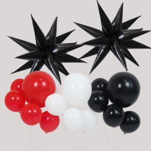 Red Black and White Balloon Arch kit- 155pcs Red Black White Balloons Garland Kit for Graduation Baby Shower Birthday Prom Party Decorations Supplies