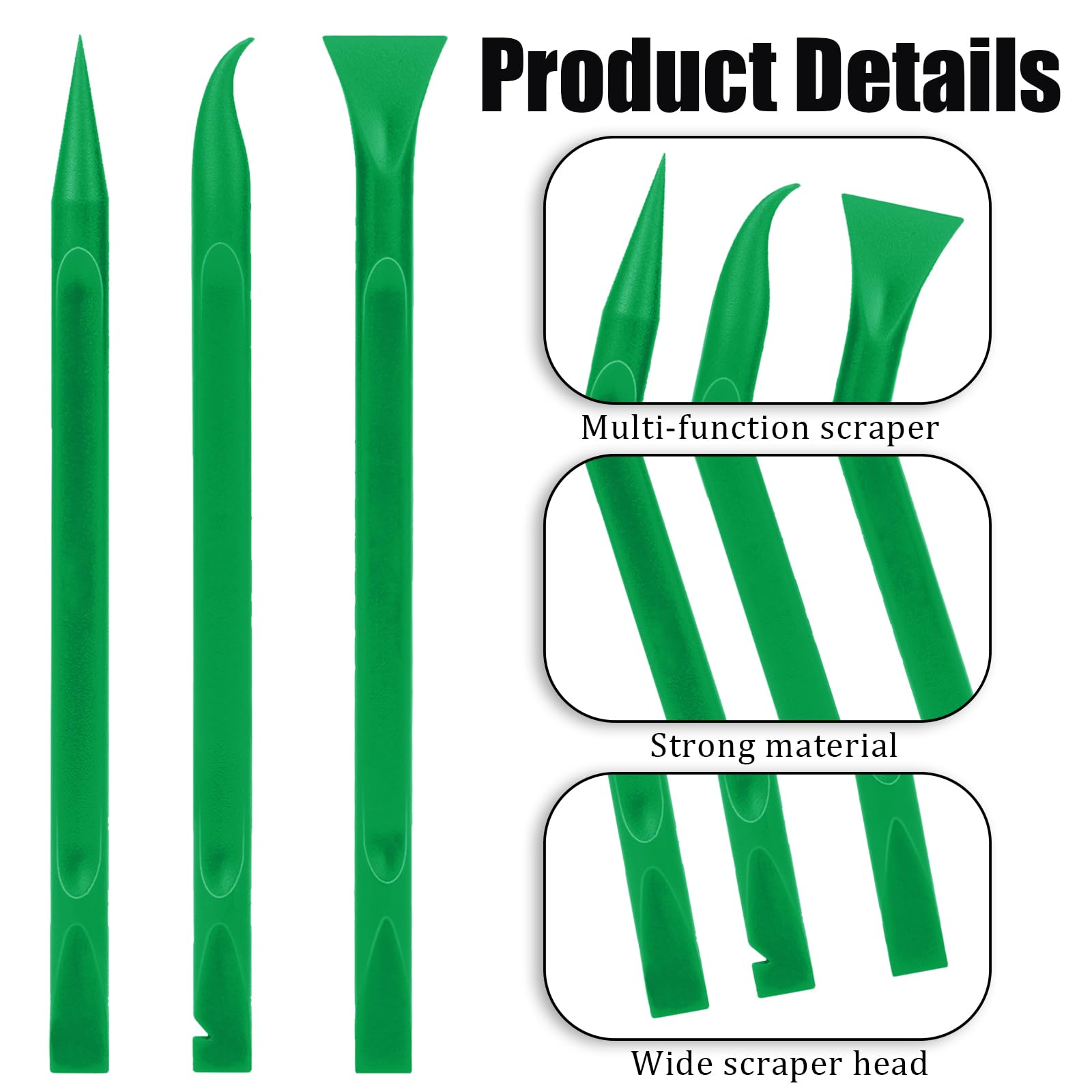 9 Pcs Plastic Scraper Crevice Cleaning Scraper Tool for Tight Spaces Green Non-Scratch Pen-Shaped Scraper Tool Multipurpose Kitchen Label Scraper for Remove Stickers Oil Stains Gaps Dirt Paint