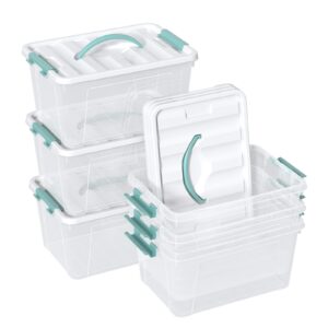 annkkyus 6 pack 14 quart clear storage bins with lids, plastic latching storage box