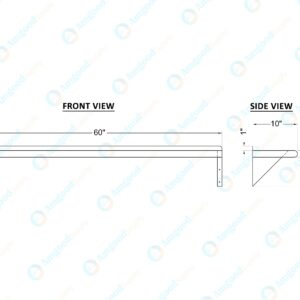 AmGood 10" X 60" Stainless Steel Wall Shelf | NSF | Metal Shelving | Garage, Laundry, Storage, Utility Room | Restaurant, Commercial Kitchen