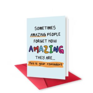 ziwenhu funny amazing people remind card, thank you card for teacher doctor nurse, appreciate card for coworker, proud of you card for him her,congrats card for friend