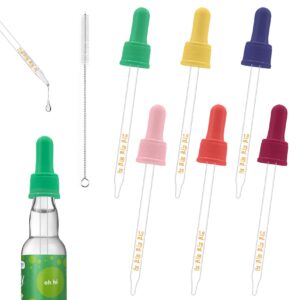 glass dropper pipettes compatible with sodastream bubly drops flavors, flavoring dropper 1ml pipette with graduated dropper for sodastream bubly bottle, with cleaning brush(colorful)