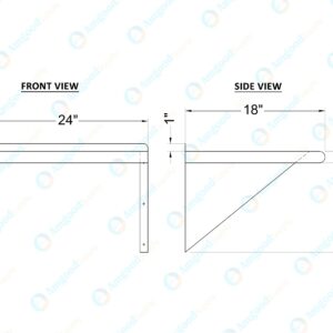 AmGood 18" X 24" Stainless Steel Wall Shelf | NSF | Metal Shelving | Garage, Laundry, Storage, Utility Room | Restaurant, Commercial Kitchen