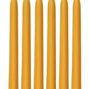 Viyffo 8 Inch Beeswax Taper Candles Set of 6, Natural Unscented Bee Wax Candle, Long Tall Tapered Candlesticks Wedding Home Decor Dinner