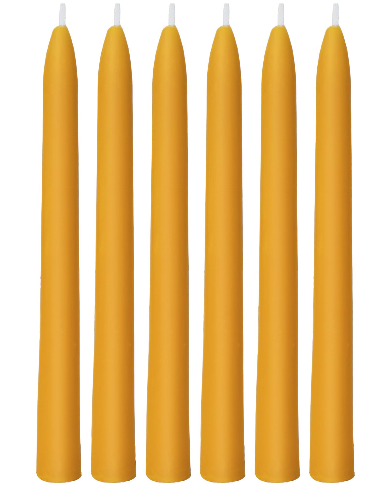 Viyffo 8 Inch Beeswax Taper Candles Set of 6, Natural Unscented Bee Wax Candle, Long Tall Tapered Candlesticks Wedding Home Decor Dinner