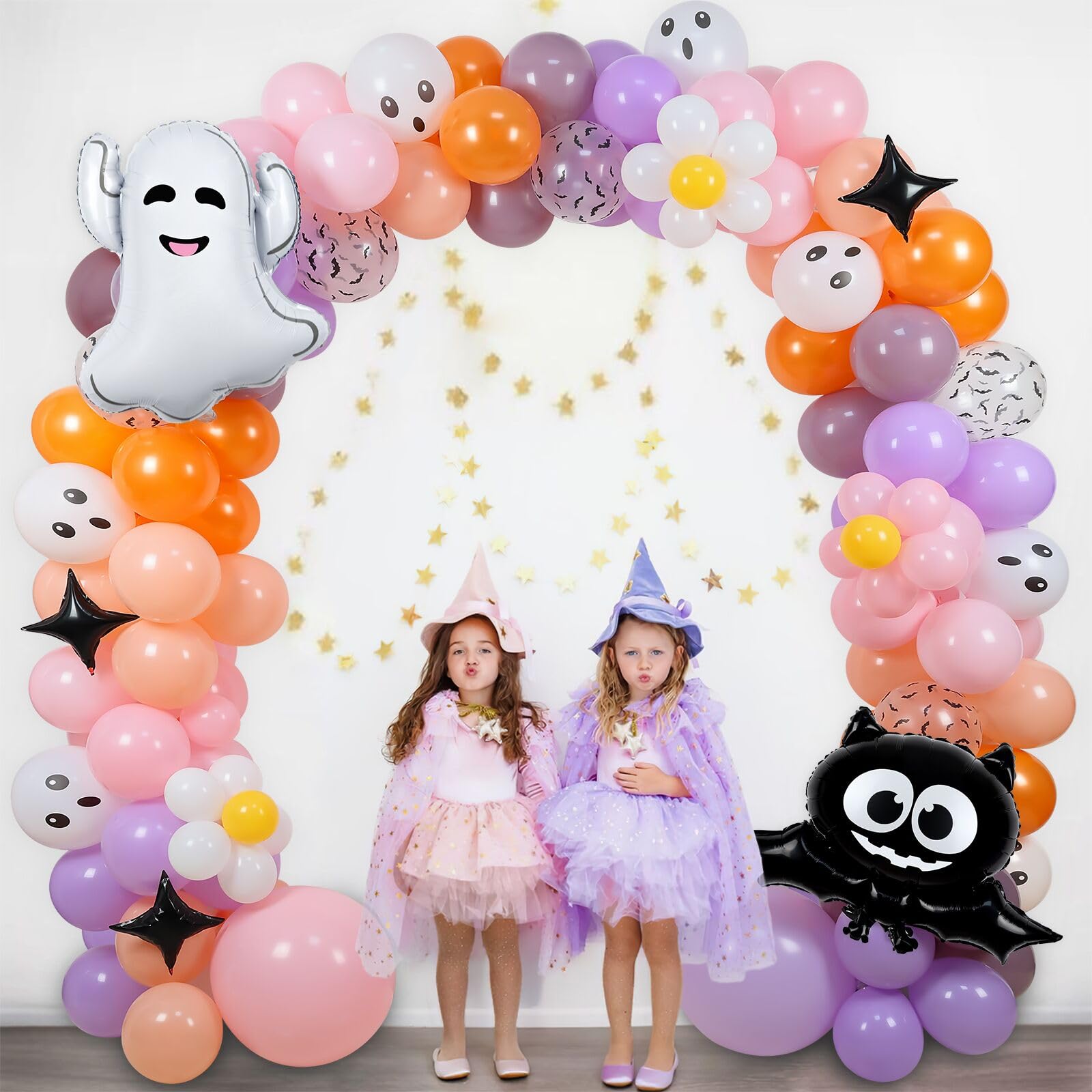 Halloween 1st Birthday Party Decorations for Girl, Halloween Balloon Arch Garland with Bat Cute Halloween Foil Balloons for Halloween Birthday Decorations Halloween Baby Shower Party Supplies