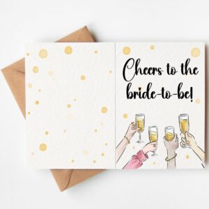 TRIDECOR Bridal Shower Card For Bride To Be, Wedding Card, Engagement Card, Bridesmaid Card - Folded 5"x7" with Envelope, Sticker to Seal - Card for Her, Women, Girlfriend, Bestfriend