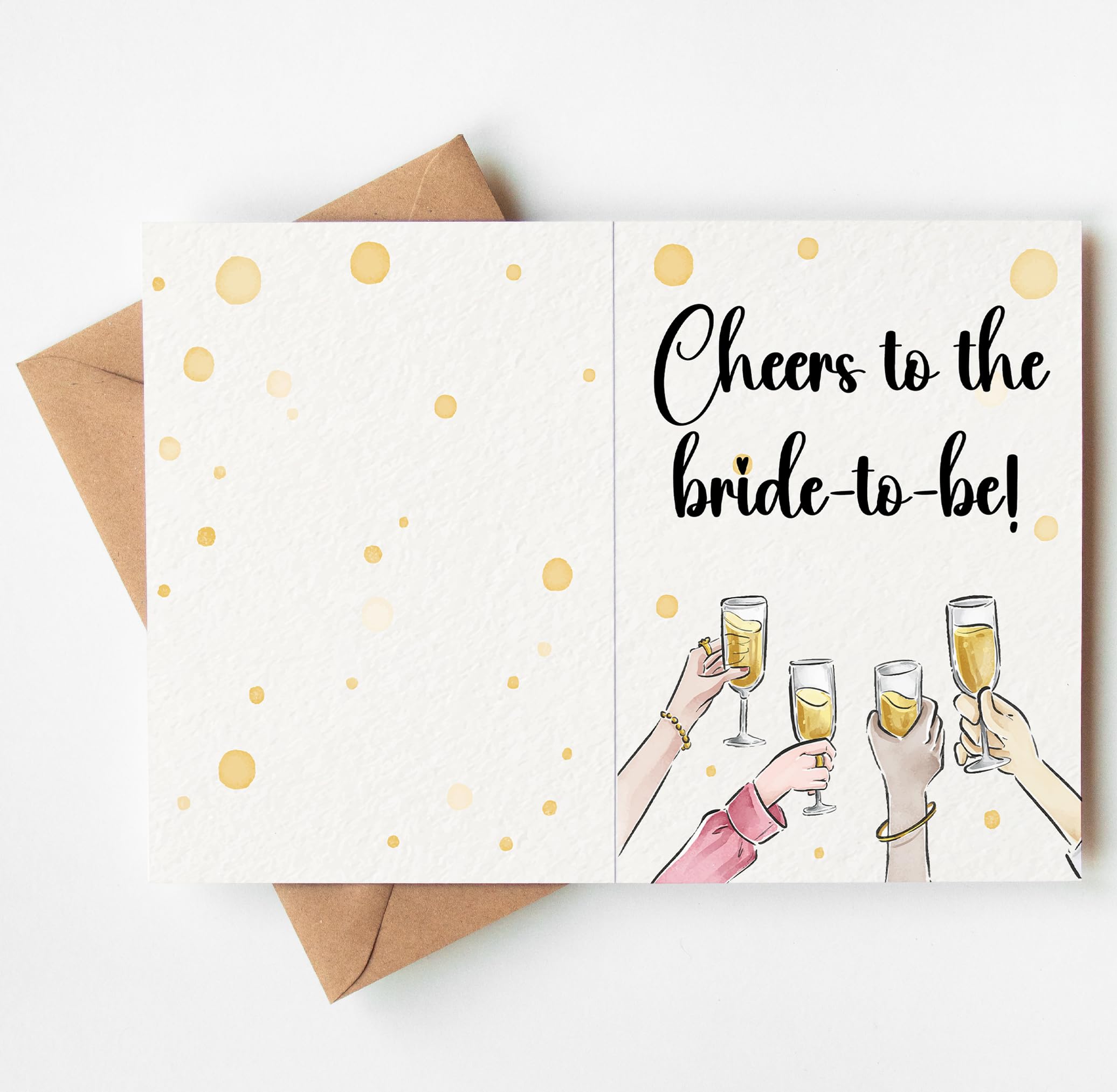 TRIDECOR Bridal Shower Card For Bride To Be, Wedding Card, Engagement Card, Bridesmaid Card - Folded 5"x7" with Envelope, Sticker to Seal - Card for Her, Women, Girlfriend, Bestfriend