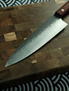 grihot hammered chef's knife, 8.7-inch, solid wood handle, sharp chopper