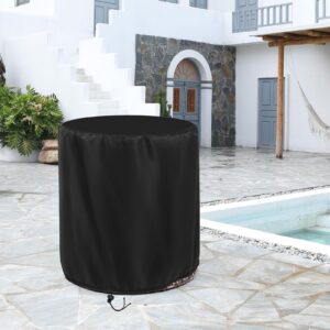 MUTUSHI Patio Cooler Bar Table Cover Outdoor Patio Round Beer Cooler Table Cover Waterproof Barrel Cool Bar Table Cover 21" D X 23" H Black