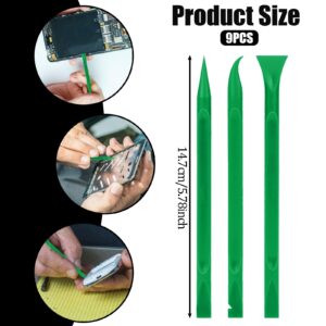 9 Pcs Plastic Scraper Crevice Cleaning Scraper Tool for Tight Spaces Green Non-Scratch Pen-Shaped Scraper Tool Multipurpose Kitchen Label Scraper for Remove Stickers Oil Stains Gaps Dirt Paint