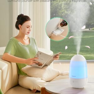 GoveeLife Smart Mini Humidifier for Baby Nursery, Top Fill Cool Mist Humidifier with Scent Diffuser & Nightlight, Built-in Sensor, Works with Alexa, Ultrasonic Humidifiers for Home, Bedroom and Plants