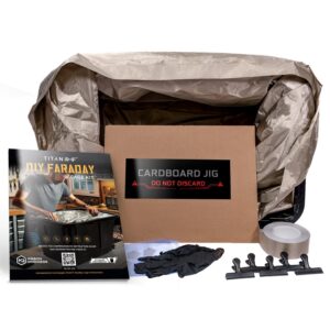 mission darkness titanrf diy faraday cage kit // build a military-grade signal blocking container liner with included faraday fabric, tape, instructions & accessories // fits inside 27-gallon tote