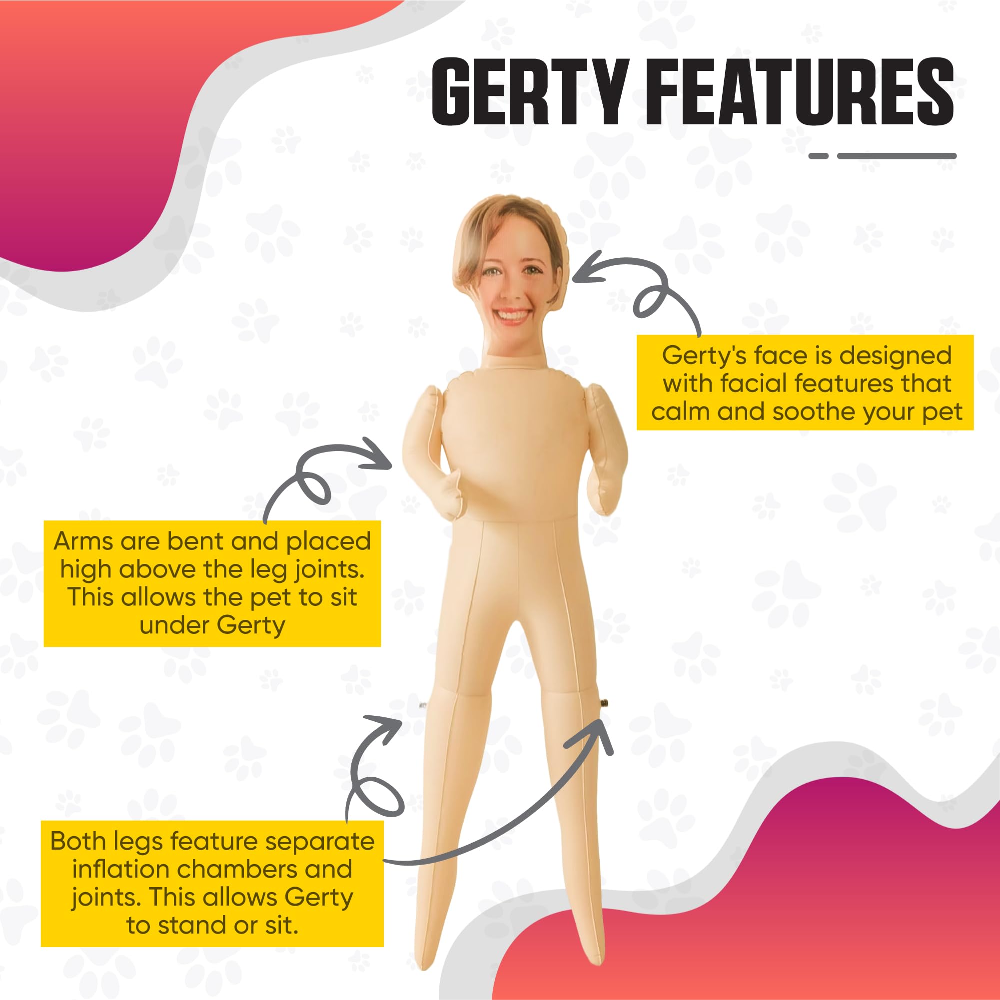 Gerty - Inflatable Friend for Your Dog| Dog Separation Anxiety Relief | Calms Your Dog | Dog Stress Relief