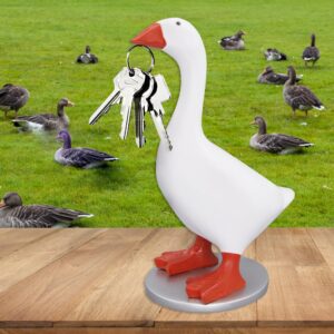 losneg magnetic goose key holder, funny home decor cute goose statue office table desk decor housewarming gifts for women and men 1 pack