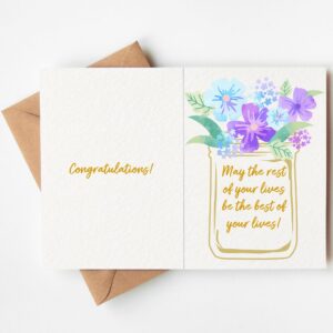 TRIDECOR Wedding Card, Bridal Shower Card, Engagement Card with Sweet Quote, Mr & Mrs Card - Folded 5"x7" with Envelope, Sticker to Seal - Sweet Card for Him, Her, Men, Women