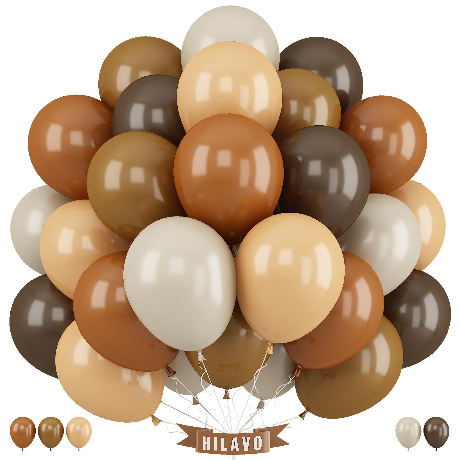 Brown Balloons Set 12 Inch Retro Brown Khaki Cream Balloons 35 Pcs Mocha Cocoa Coffee Brown Sand White Apricot Beige Nude Balloons for Neutral Bear Bridal Baby Shower Birthday Party Decorations