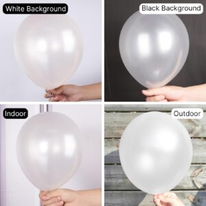 PartyWoo Pearl White Balloons 152 pcs White Balloons Pearl Balloons Different Sizes Pack of 18 12 10 5 Inch White Pearl Balloon Arch Kit Balloon Garland for Wedding Bridal Party Decorations White-Z30