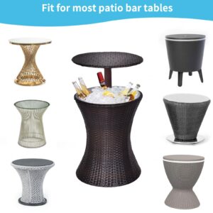 MUTUSHI Patio Cooler Bar Table Cover Outdoor Patio Round Beer Cooler Table Cover Waterproof Barrel Cool Bar Table Cover 21" D X 23" H Black