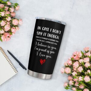 Muilzon Anniversary Wedding, Christmas, Valentines Day, Birthday Gifts for Her, Him - Romantic Gifts for Wife, Girlfriend, Couples - Gifts for Boyfriend, Husband - Black Tumbler 20oz