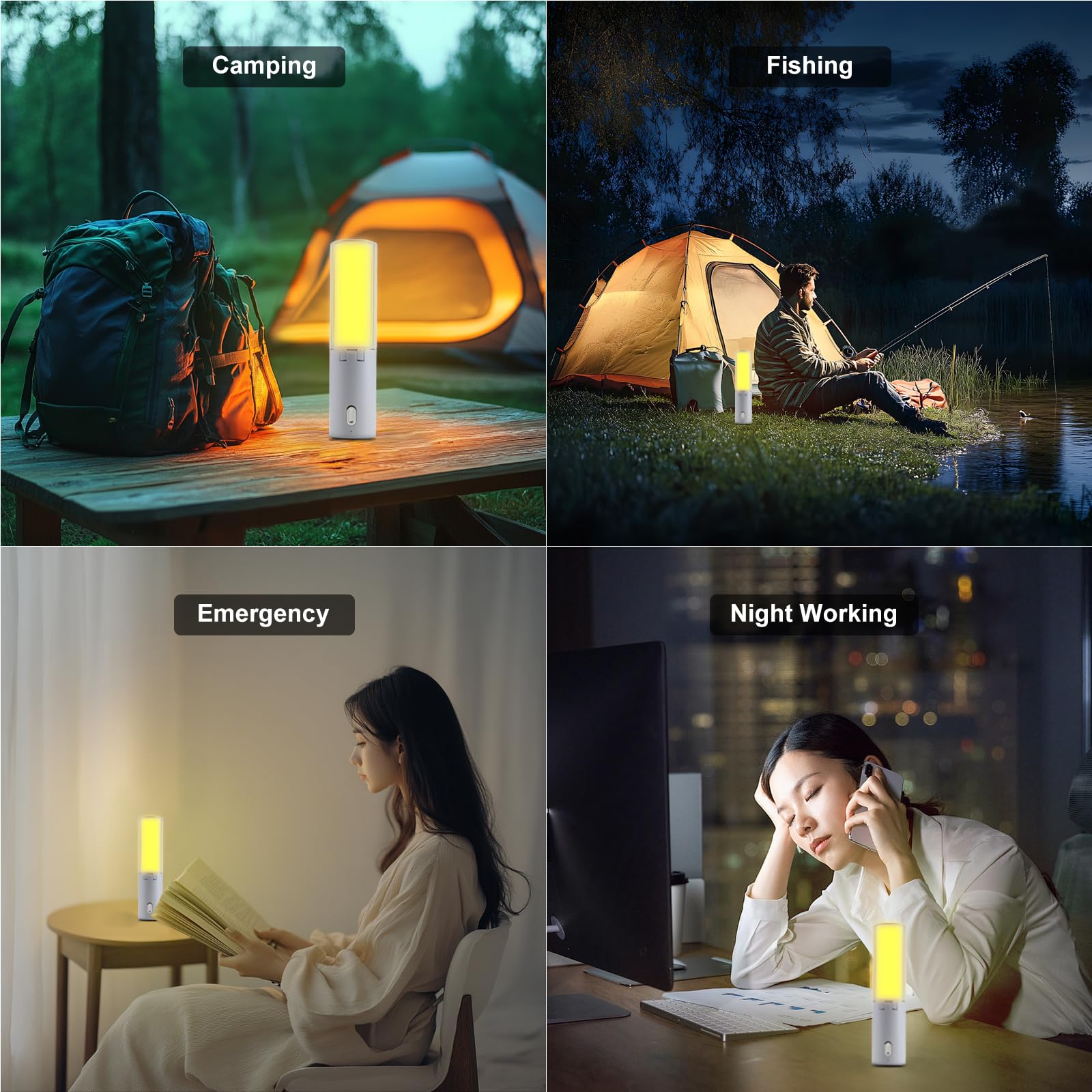 Koitmy Rechargeable Camping Lantern Potable Camping Light IP44 Waterproof Camping Essentials Survival Kit Emergency Tent Light for Outdoor Hurricane Hiking Fishing Home Power Outages