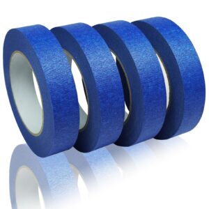 totdtda painters tape 1 inch wide, 4-pack blue tape for general purpose use, 1 inch x 55 yards x 4 rolls, 220 yards in total