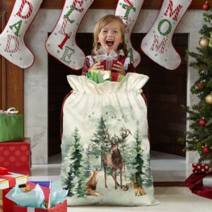 Horaldaily 3PCS Christmas Gift Bag Christmas Sacks for Presents 16x20 Inch,Christmas Tree Snow Deer Stocking Storage Sack Present Xmas Gift Bags Party Favors Bags