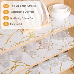 Bounmer Drawer Liner for Kitchen Cabinets Non-Adhesive Non-Slip Kitchen Cabinet Liner Shelf Liner Waterproof Easy to Cut Reusable Washable Shelf Liners for Pantry Cupboard Dresser Bathroom