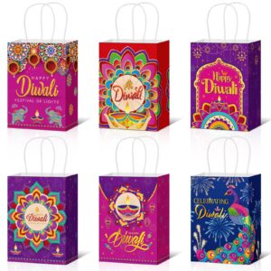 skyygemm 30 pcs diwali gift bags with handles large happy diwali treat bags diwali goody paper bags for diwali party favor supplies decor candy gifts containers