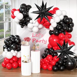 red black and white balloon arch kit- 155pcs red black white balloons garland kit for graduation baby shower birthday prom party decorations supplies