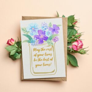 TRIDECOR Wedding Card, Bridal Shower Card, Engagement Card with Sweet Quote, Mr & Mrs Card - Folded 5"x7" with Envelope, Sticker to Seal - Sweet Card for Him, Her, Men, Women