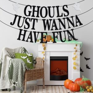 Ghouls Just Wanna Have Fun Banner, Halloween Girl's Night Sign, Haunted House Party, Funny Bachelorette Party Decorations