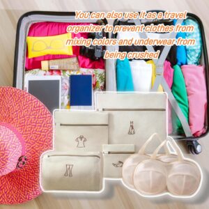 LUCKIEST MAP Mesh 3D Bracket Lingerie Bra Wash Bags ，Laundry Mesh Bags for Laundry （A to C Cups）Mesh Bags with Zipper,6Pcs for Different Needs,Travel Organizer