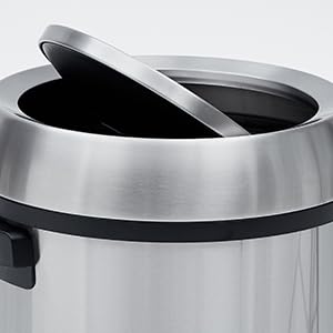 GarveeTech 65L Swing Open Trash Can, Commercial Grade Heavy Duty Brushed Stainless Steel Waste Bins, 17 Gallon Flip Top Lid Garbage Can, Outdoor | Home | Kitchen