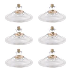 COMNICO Thickened PVC Suction Cup, 6 Pcs Clear Sucker Pads with Thread 2.16 Inches Screw Extra Strong Adhesive Glass Suction Holder Without Hooks for Bathroom Wall Door Glass Window Car Shade