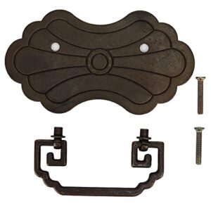 cabinet handles vintage drawer pulls antique drawer handle retro chinese style brass with 2 screws 12.8x7cm (bronze)